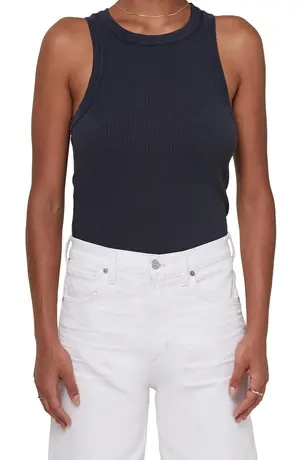 Citizens Of Humanity Citizens Of Humanity Isabel Rib Racerback Tank Charcoal