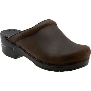 Dansko Sonja Oiled Leather Clogs - Antique Brown Oiled