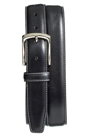 Torino Burnished Leather Belt - Black
