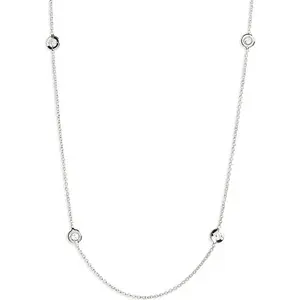 Roberto Coin Diamond Station Necklace - Sterling Silver