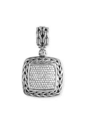 John Hardy Carved Chain Pendant Silver