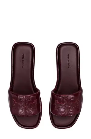 Tory Burch Double-t Sport Slide Sandals - Merlot