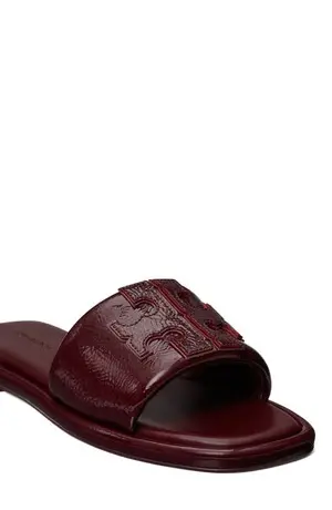 Tory Burch Double-t Sport Slide Sandals - Merlot