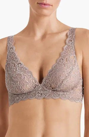 Hanro Luxury Moments Lace Wireless Bra Cobblestone