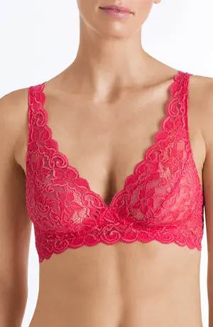 Hanro Luxury Moments Lace Wireless Bra Geranium