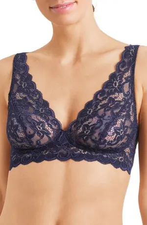 Hanro Luxury Moments Lace Wireless Bra Nightshade