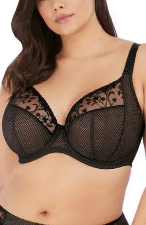 Elomi Charley Full Figure Underwire Plunge Bra - Jet