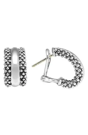 Lagos Caviar™ Sterling Hoop Earrings - Silver