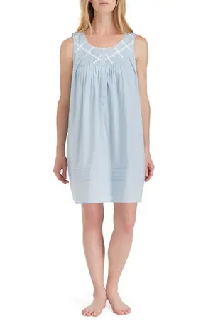 Eileen West Cotton Nightgown - Solid Blue