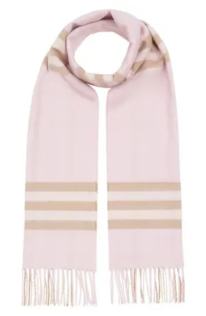 Burberry Giant Icon Check Cashmere Scarf Alabaster