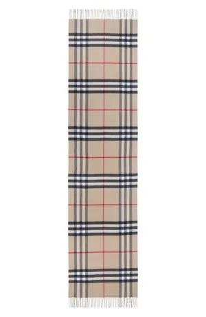 Burberry Giant Icon Check Cashmere Scarf Arc Beige/ Arc Beige