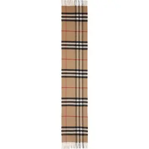 Burberry Giant Icon Check Cashmere Scarf Archive Beige