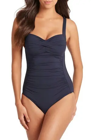 SEA LEVEL Twist Front Multifit One-piece Swimsuit - Night Sky
