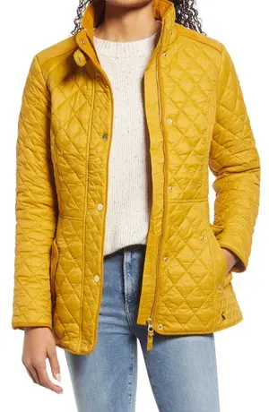 Joules Newdale Quilted Jacket With Corduroy Trim