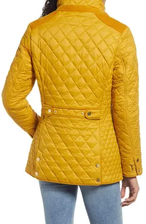 Joules Newdale Quilted Jacket With Corduroy Trim