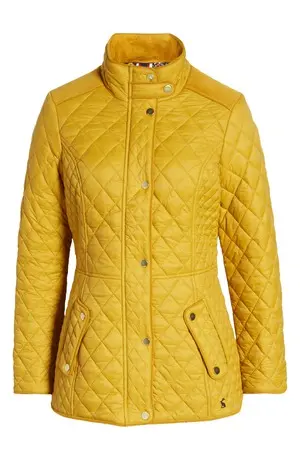 Joules Newdale Quilted Jacket With Corduroy Trim