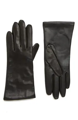 Nordstrom Cashmere-lined Leather Touchscreen Gloves - Black