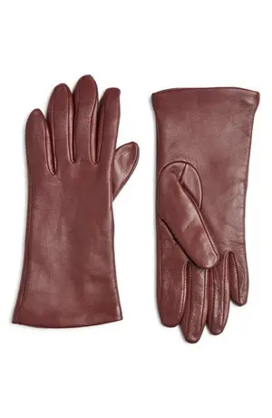 Nordstrom Cashmere-lined Leather Touchscreen Gloves - Chianti