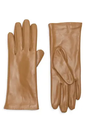 Nordstrom Cashmere-lined Leather Touchscreen Gloves - Light Toffee