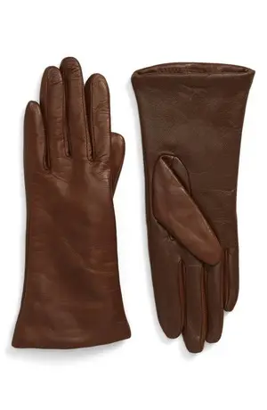 Nordstrom Cashmere-lined Leather Touchscreen Gloves - Saddle