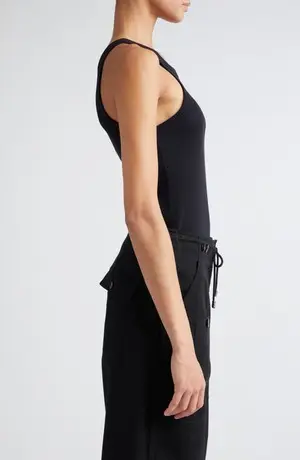 TOTEME Ribbed Stretch Organic Cotton Tank - Black