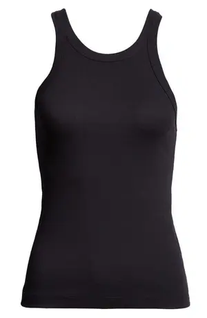TOTEME Ribbed Stretch Organic Cotton Tank - Black