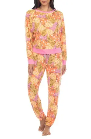 Honeydew Intimates Star Seeker Brushed Jersey Pajamas Aperol Patchwork