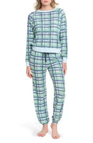 Honeydew Intimates Star Seeker Brushed Jersey Pajamas Blue Plaid
