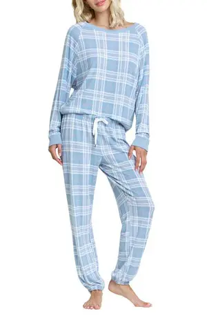 Honeydew Intimates Star Seeker Brushed Jersey Pajamas Chambray Plaid