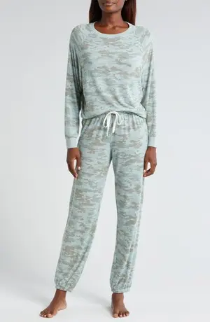 Honeydew Intimates Star Seeker Brushed Jersey Pajamas Fern Camo