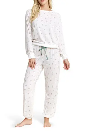 Honeydew Intimates Star Seeker Brushed Jersey Pajamas Ivory Martinis