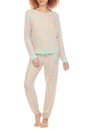 Honeydew Intimates Star Seeker Brushed Jersey Pajamas Kelp Floral