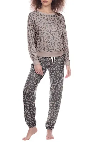 Honeydew Intimates Star Seeker Brushed Jersey Pajamas Maple Leopard