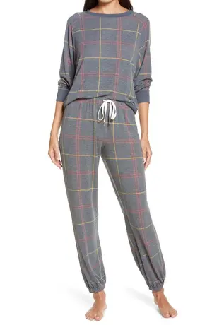 Honeydew Intimates Star Seeker Brushed Jersey Pajamas Night Mist Plaid