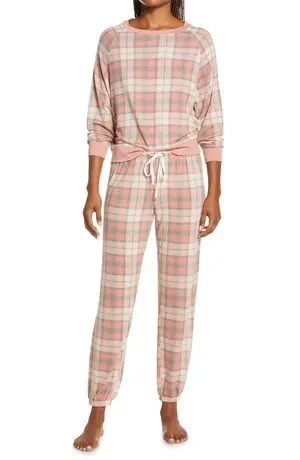 Honeydew Intimates Star Seeker Brushed Jersey Pajamas Tea Rose Plaid