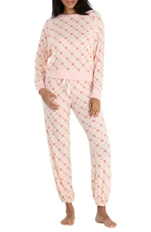 Honeydew Intimates Star Seeker Brushed Jersey Pajamas Umber Check