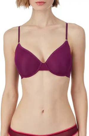 ON GOSSAMER Next To Nothing Underwire T-shirt Bra Beetroot