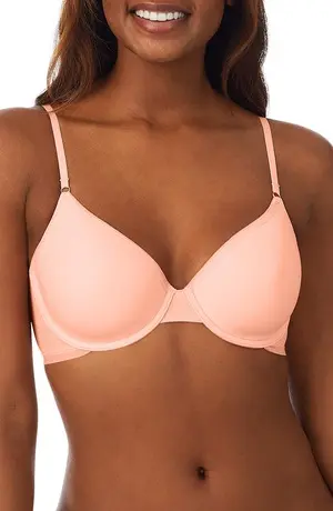 ON GOSSAMER Next To Nothing Underwire T-shirt Bra Peach Pearl