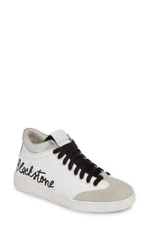 Blackstone RL89 Mid-Top Sneaker White/ Silver Leather