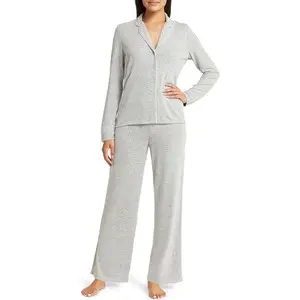 Nordstrom Brushed Hacci Pajamas Grey Pearl Marl