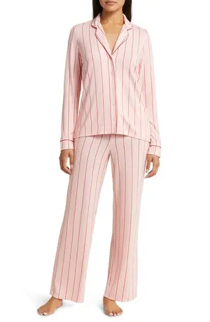 Nordstrom Brushed Hacci Pajamas Pink English Candy Stripe