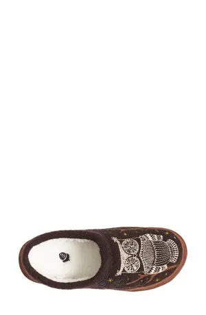 Acorn Forest' Wool Mule Slipper