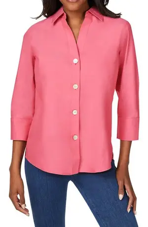 Foxcroft Foxcroft Paityn Non-Iron Cotton Shirt Rose Red
