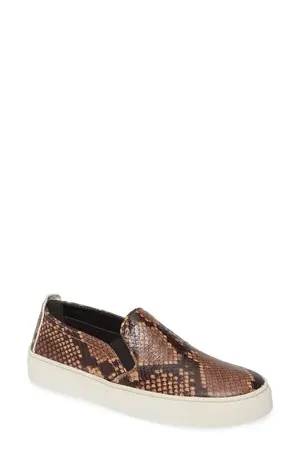 The Flexx The FLEXX Woven Slip-On Sneaker Dark Brown Leather