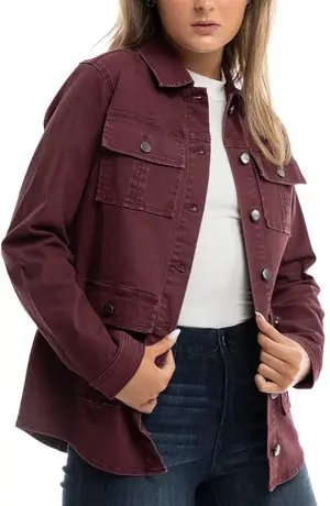 1822 Denim Utility Jacket - Wine