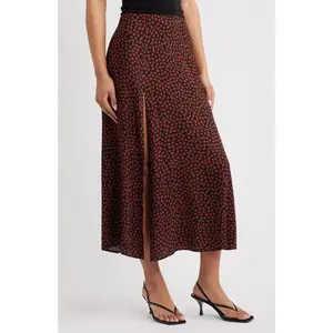 REFORMATION Zoe Side Slit Midi Skirt - Rowan