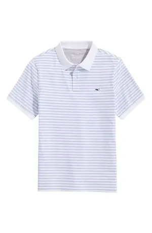 Vineyard Vines Edgartown Piqué Performance Polo Blue / White Ocean Breeze