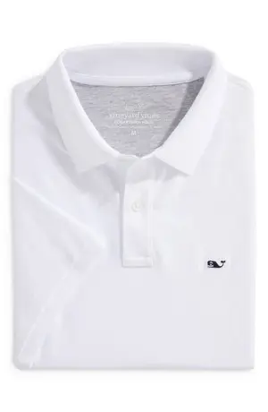 Vineyard Vines Edgartown Piqué Performance Polo White Cap