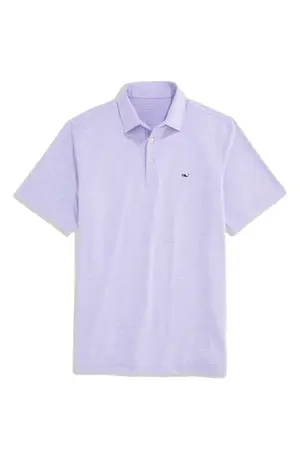 Vineyard Vines Jean Stripe Sankaty Performance Polo Aster/white Cap