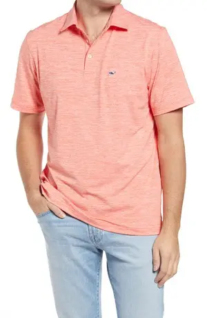 Vineyard Vines Jean Stripe Sankaty Performance Polo Cara Cara Tejeda